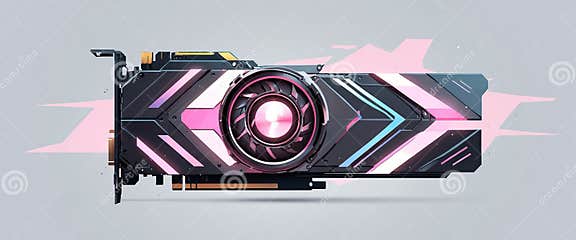 2d Illustration Gpu Futuristic Background. Stock Illustration ...
