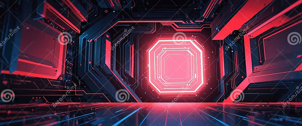 2d Illustration Gpu Futuristic Background. Stock Illustration ...