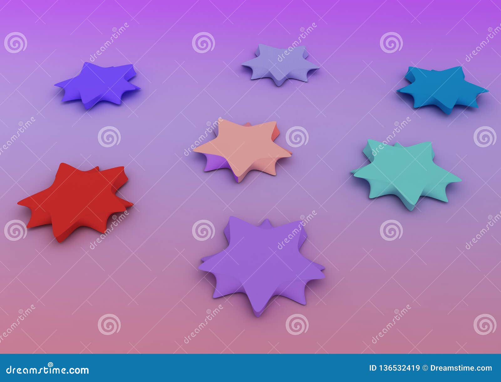 3D Illustration Gradient Stars Background Stock Illustration ...