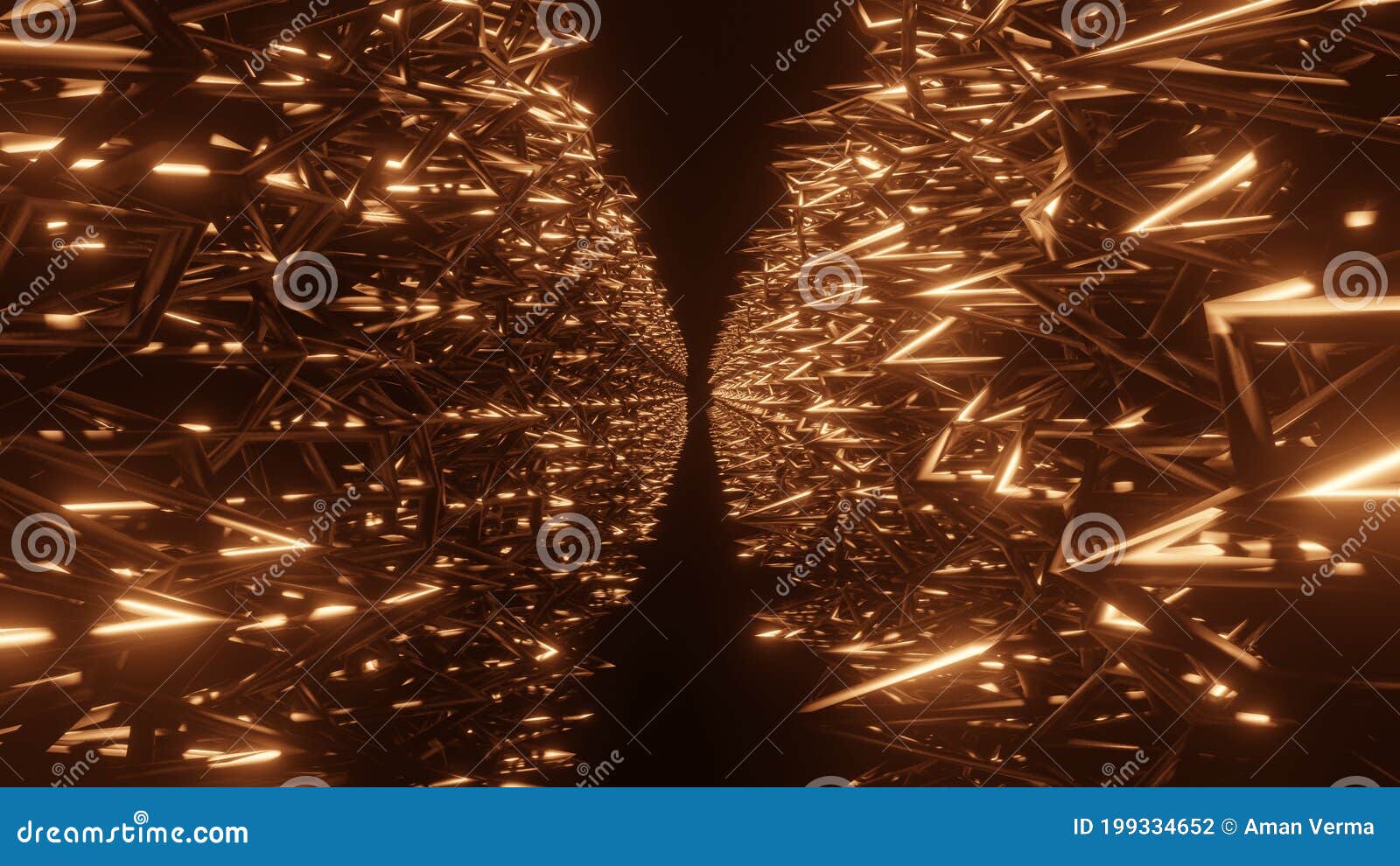 3D Illustration Graphic of Abstract Sci-fi Metallic Structure Having ...