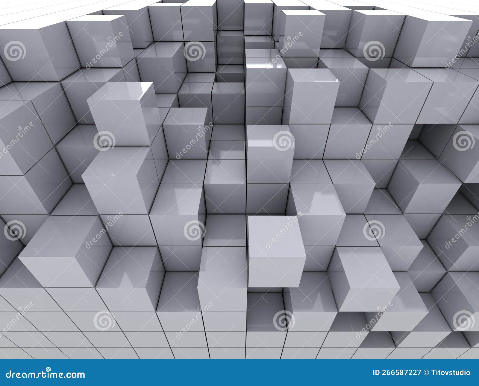 3d Illustration of Gray Cubes Stock Illustration - Illustration of ...