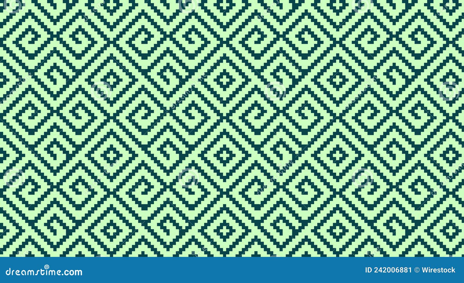 3D Illustration of a Green African Pattern Stock Illustration ...