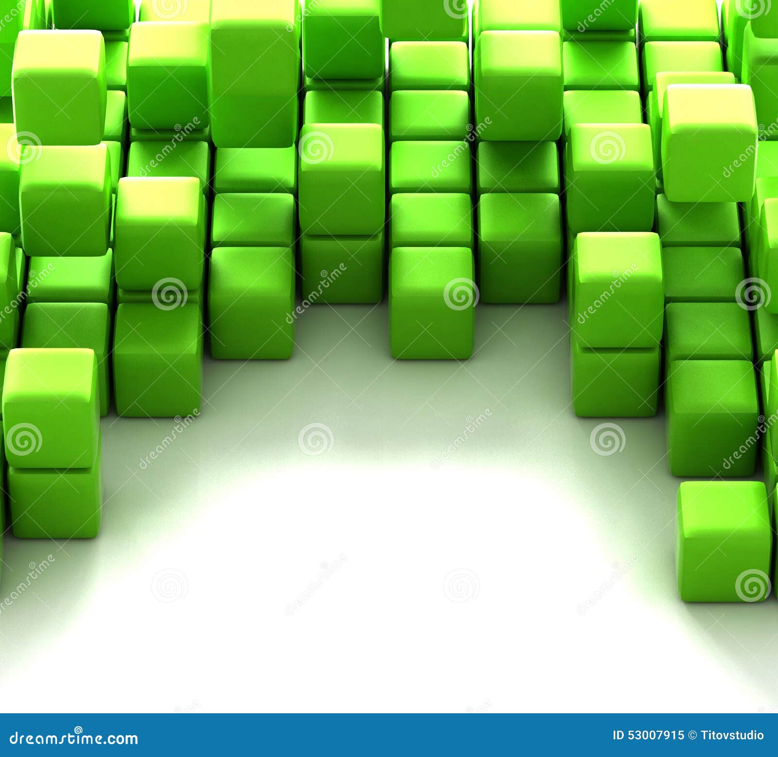 3d Illustration of Green Cubes Stock Illustration - Illustration of ...