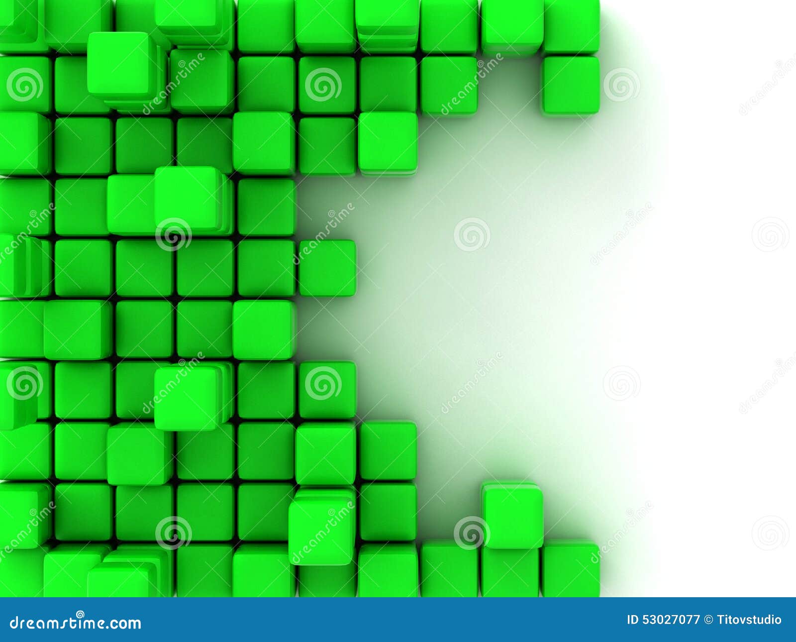 3d Illustration of Green Cubes Stock Illustration - Illustration of ...
