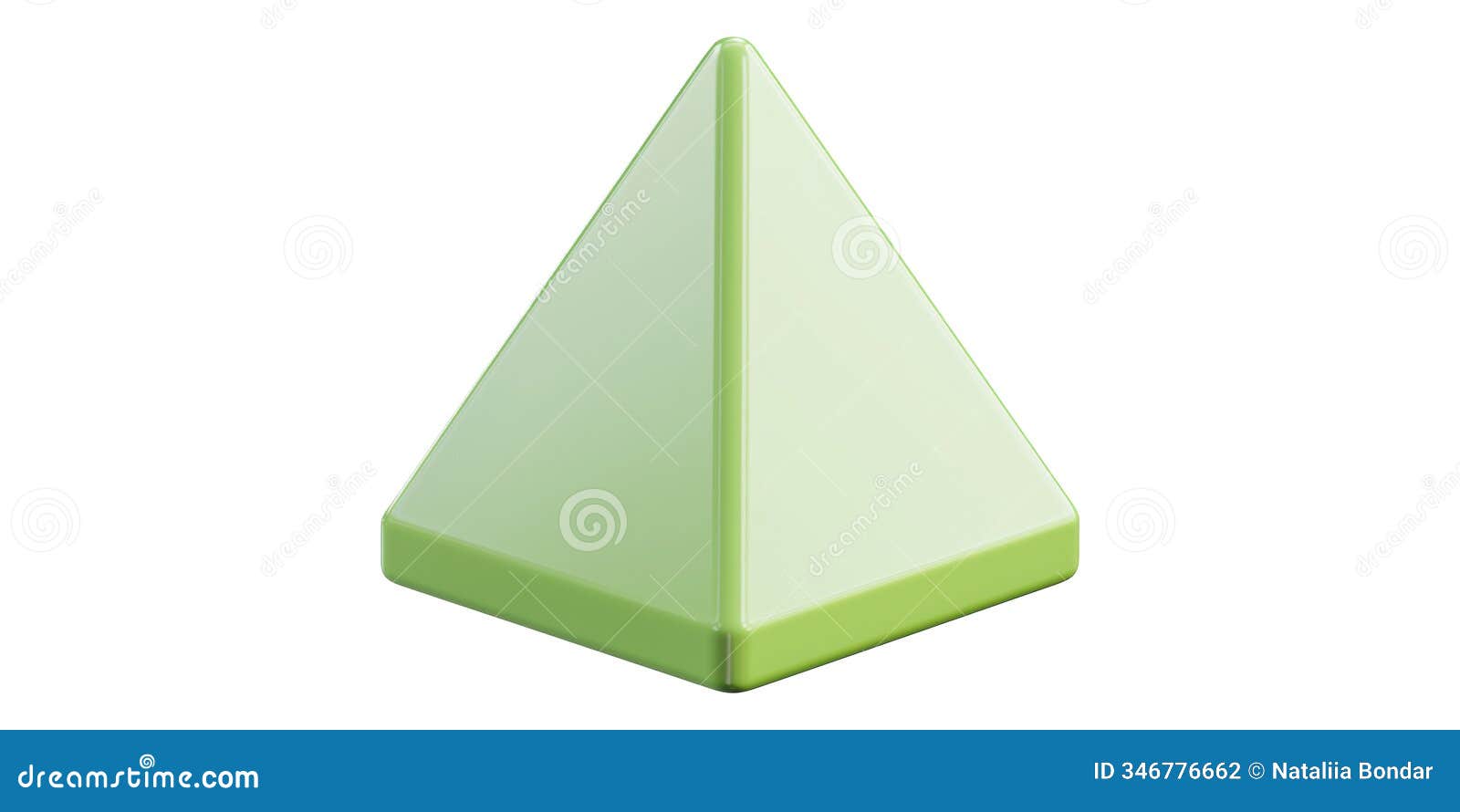 3D Illustration Of A Green Pyramid Shape Isolated On Transparent ...