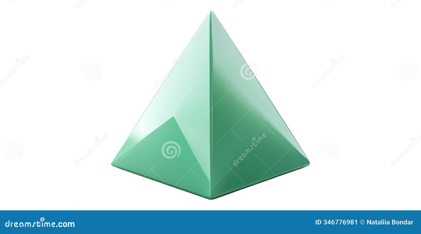 3D Illustration Of A Green Pyramid Shape Isolated On Transparent ...