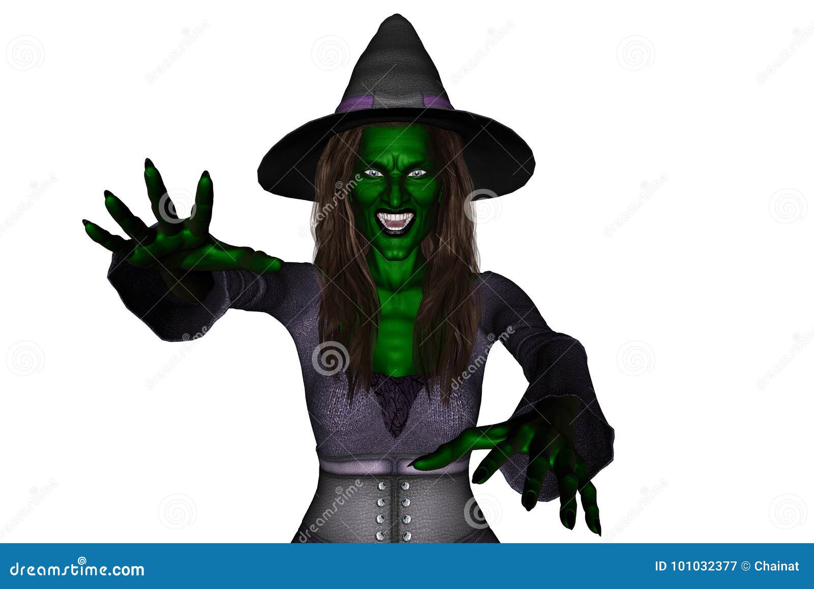 Green Witch stock illustration. Illustration of costume - 101032377