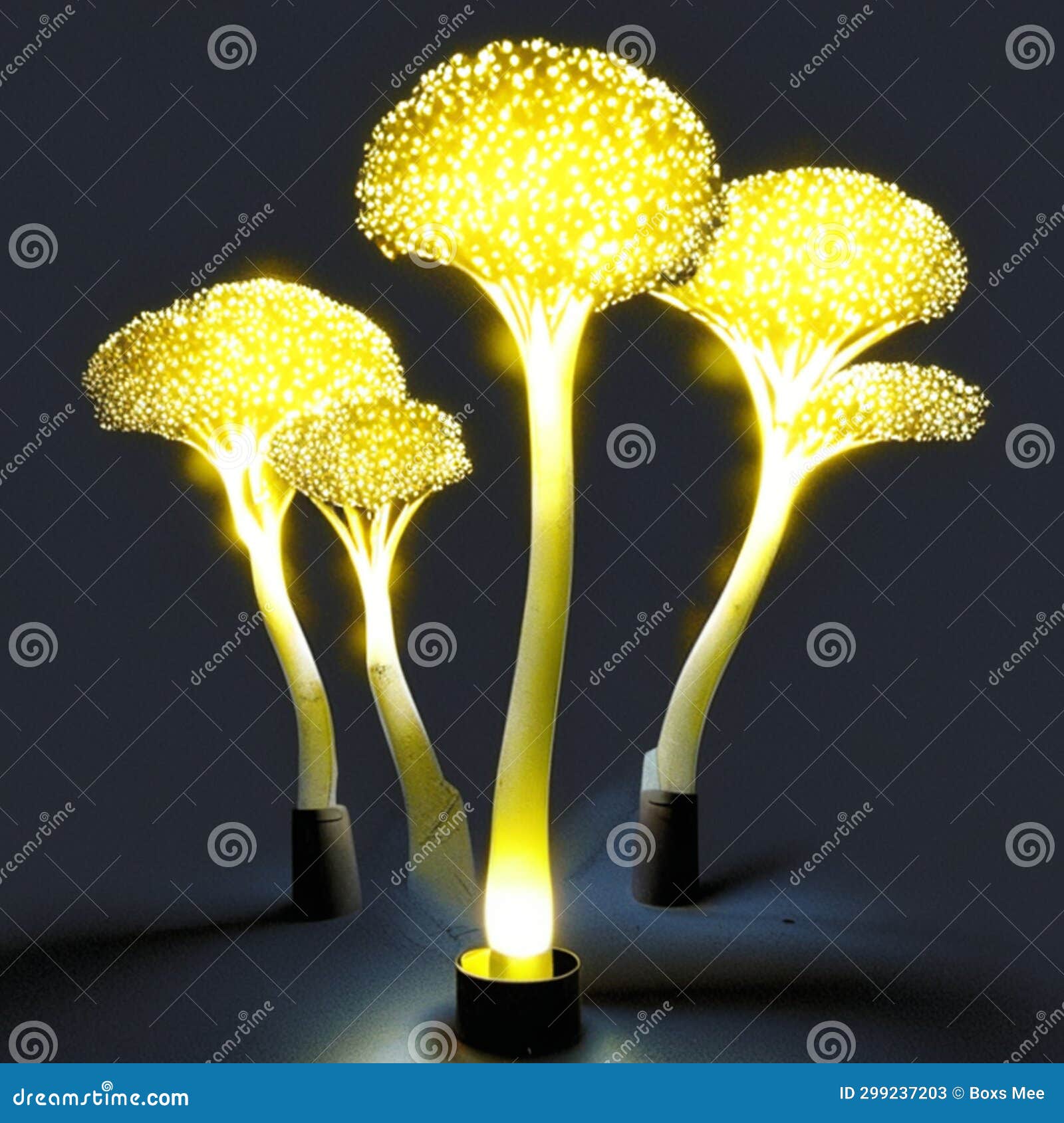 3d Illustration of a Group of Tree in the Dark with Light Generative AI ...