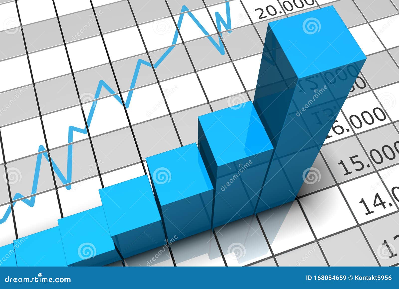 3D Illustration of a Growth Chart Stock Illustration - Illustration of ...