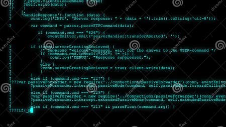 Hacker Code Running Down a Computer Screen Terminal Stock Illustration ...