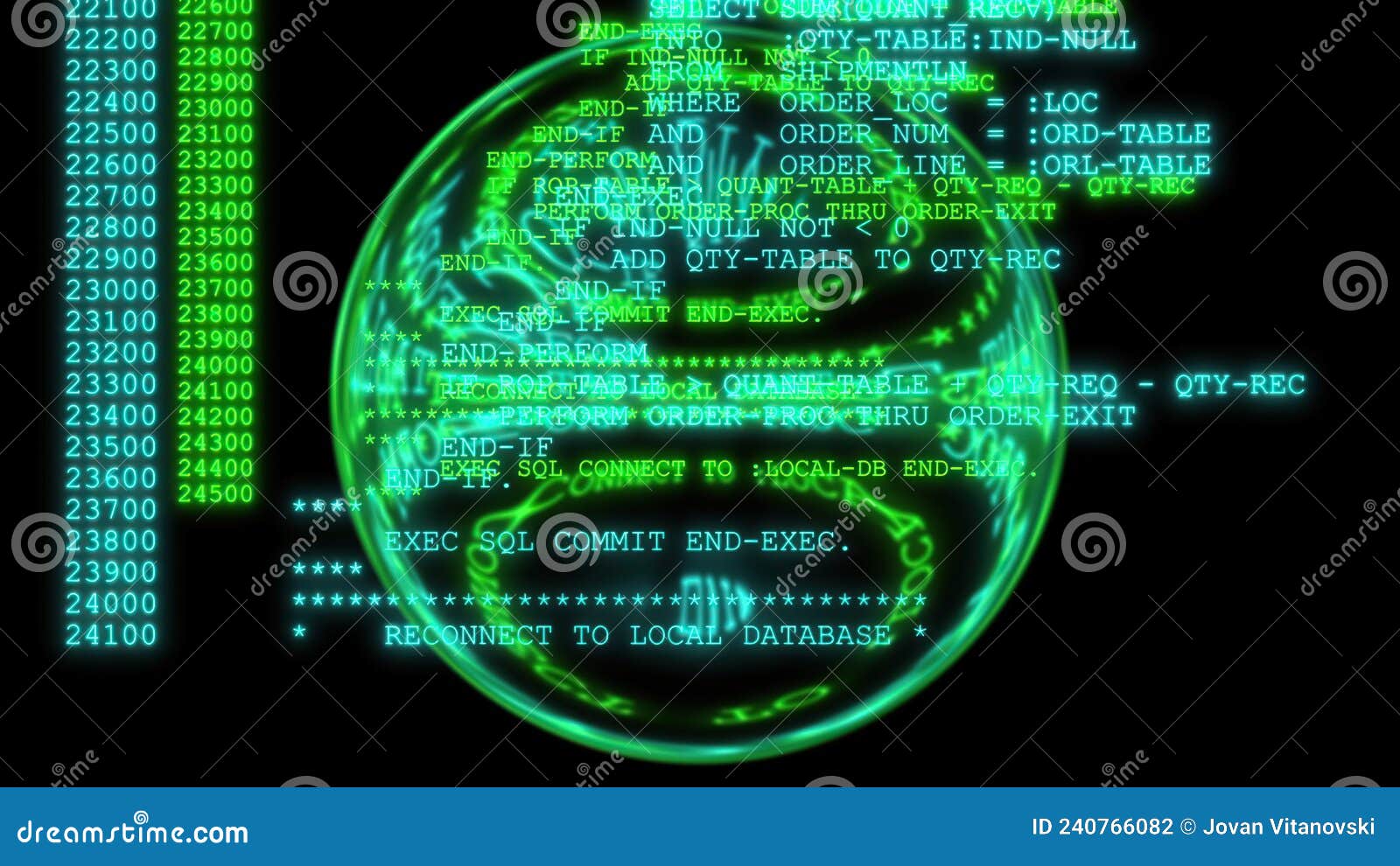 Hacker Code Running Down A Computer Screen Terminal Royalty Free