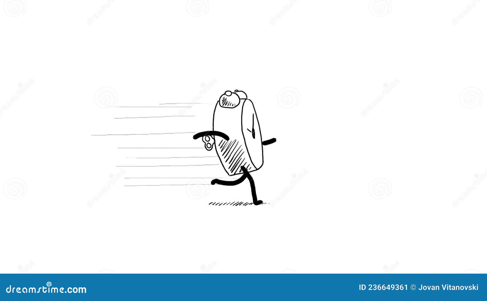 Hand Drawn , Fast Running Clock Stock Illustration - Illustration of ...