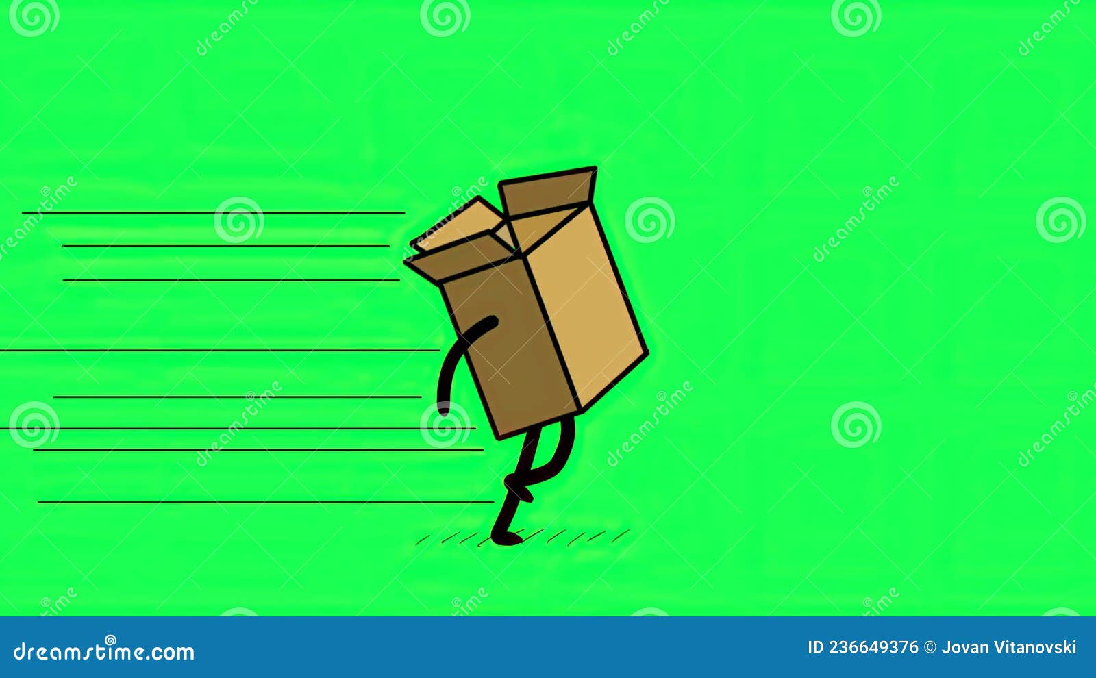 Hand Drawn on Green Screen - Fast Delivery Design with a Running Box ...
