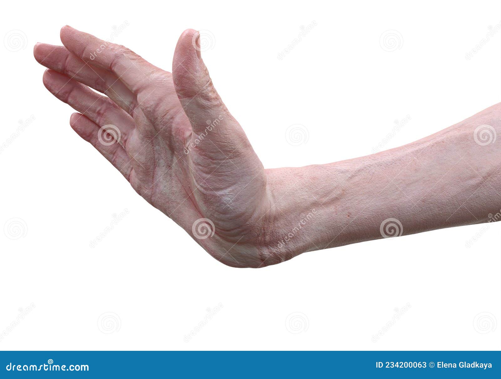 The Hand of an Elderly Man, an Old Man Isolated on White Background 3d ...