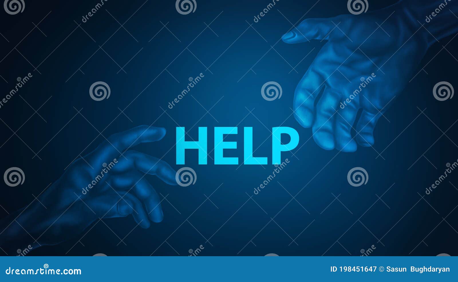 3d Illustration Hand. Give a Helping Hand Stock Illustration ...