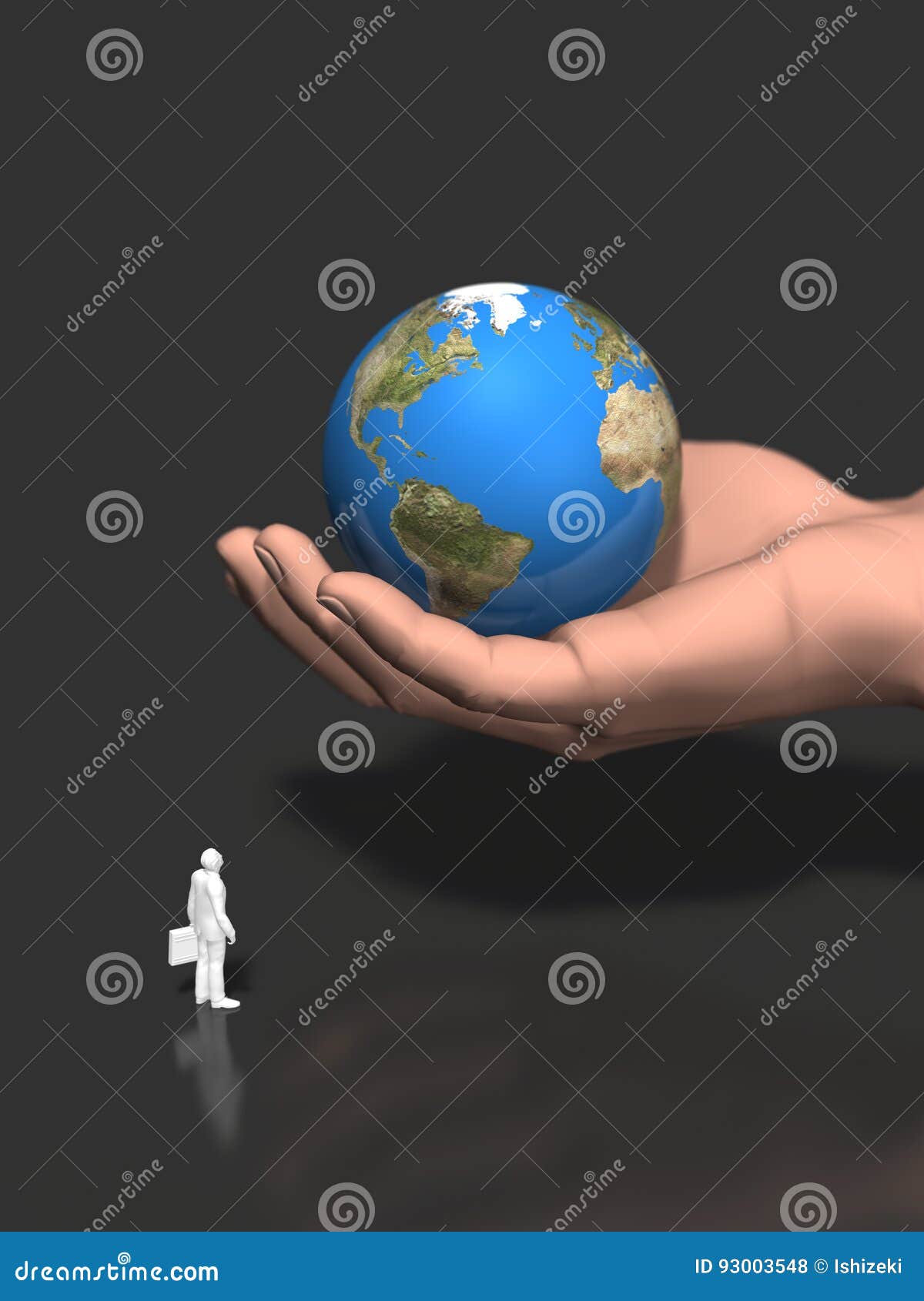 3D Illustration of Hand Holding the Earth Stock Illustration ...