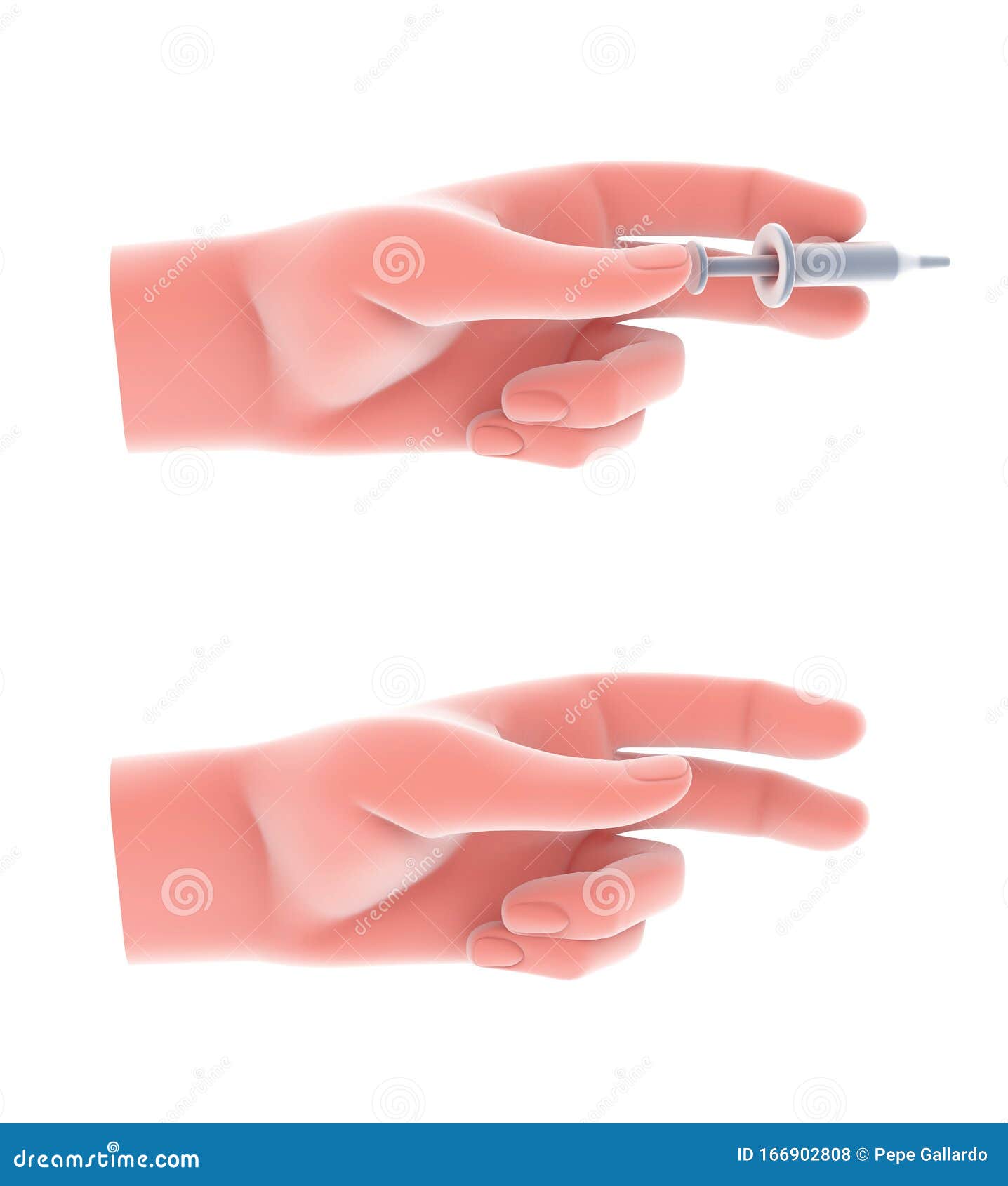 3d Illustration of Hand with the Posture of the Action of Using a ...