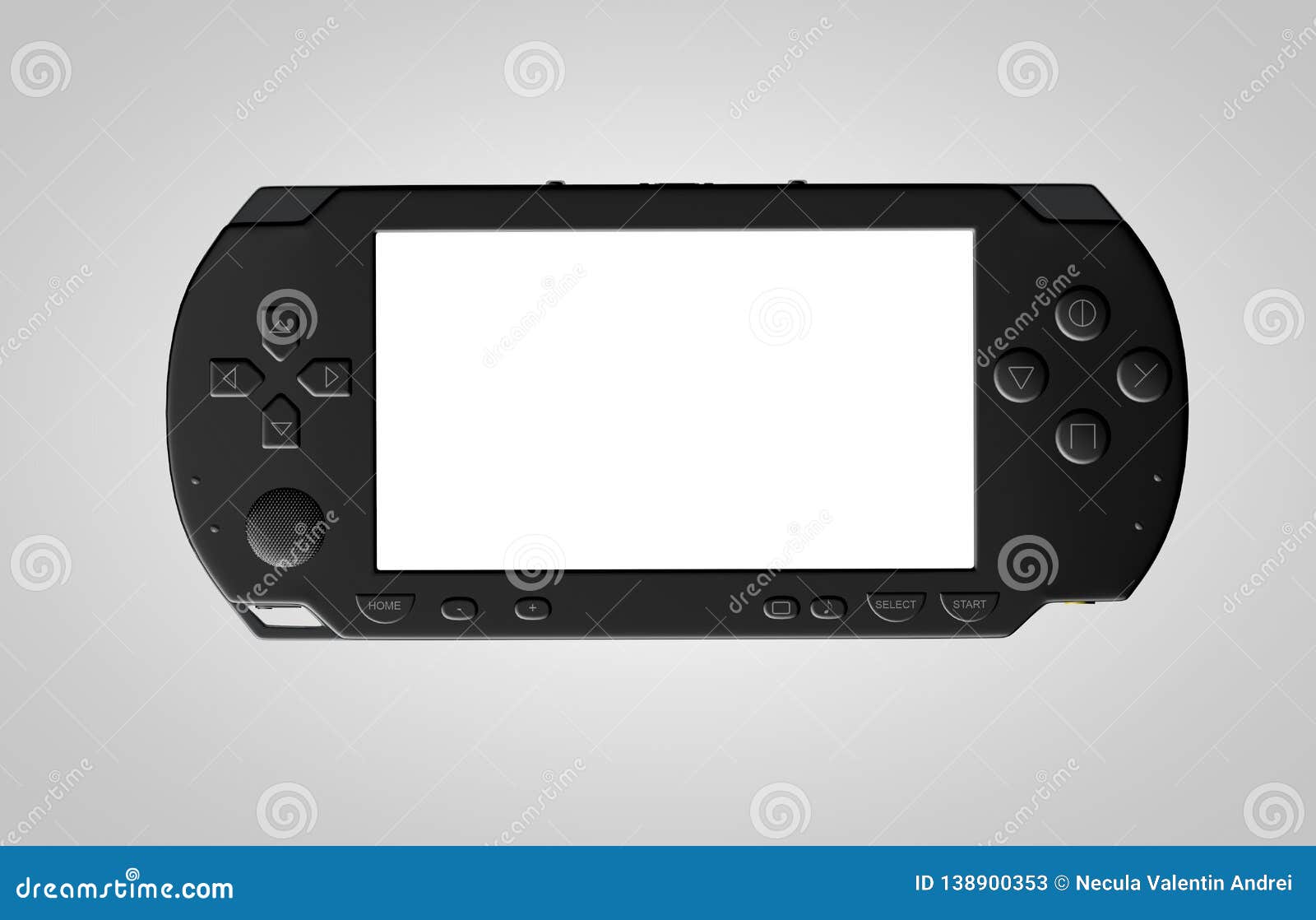 Handheld Game Console Isolated on White Stock Illustration ...