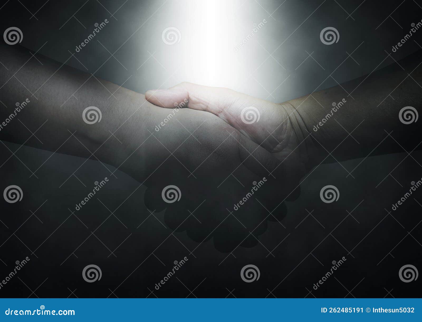 3d Illustration of Synthesizing Light Effect on Handshake Gesture Stock ...