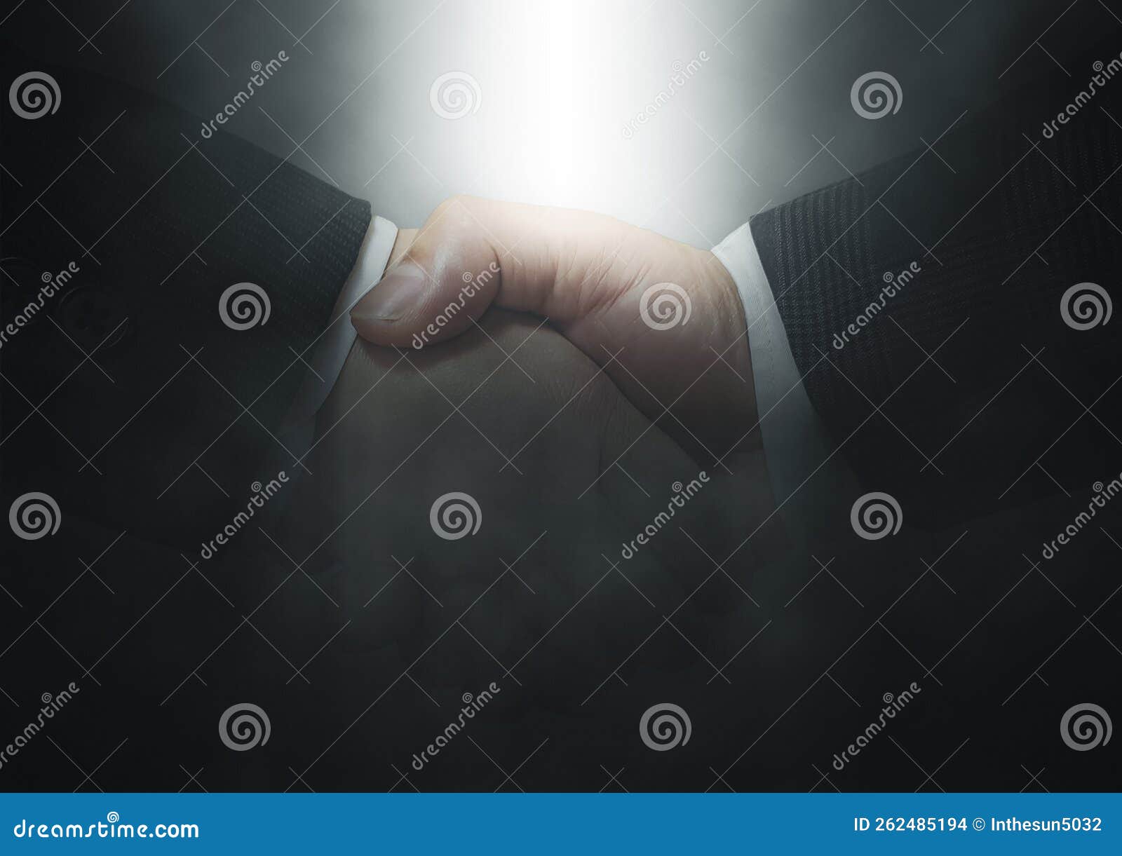 3d Illustration of Synthesizing Light Effect on Handshake Gesture Stock ...