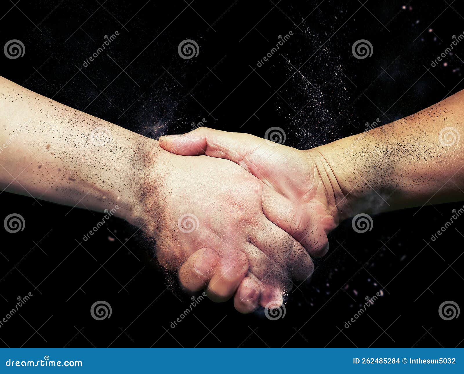 3d Illustration Combining Handshake Gesture with Smoke Effect Stock ...