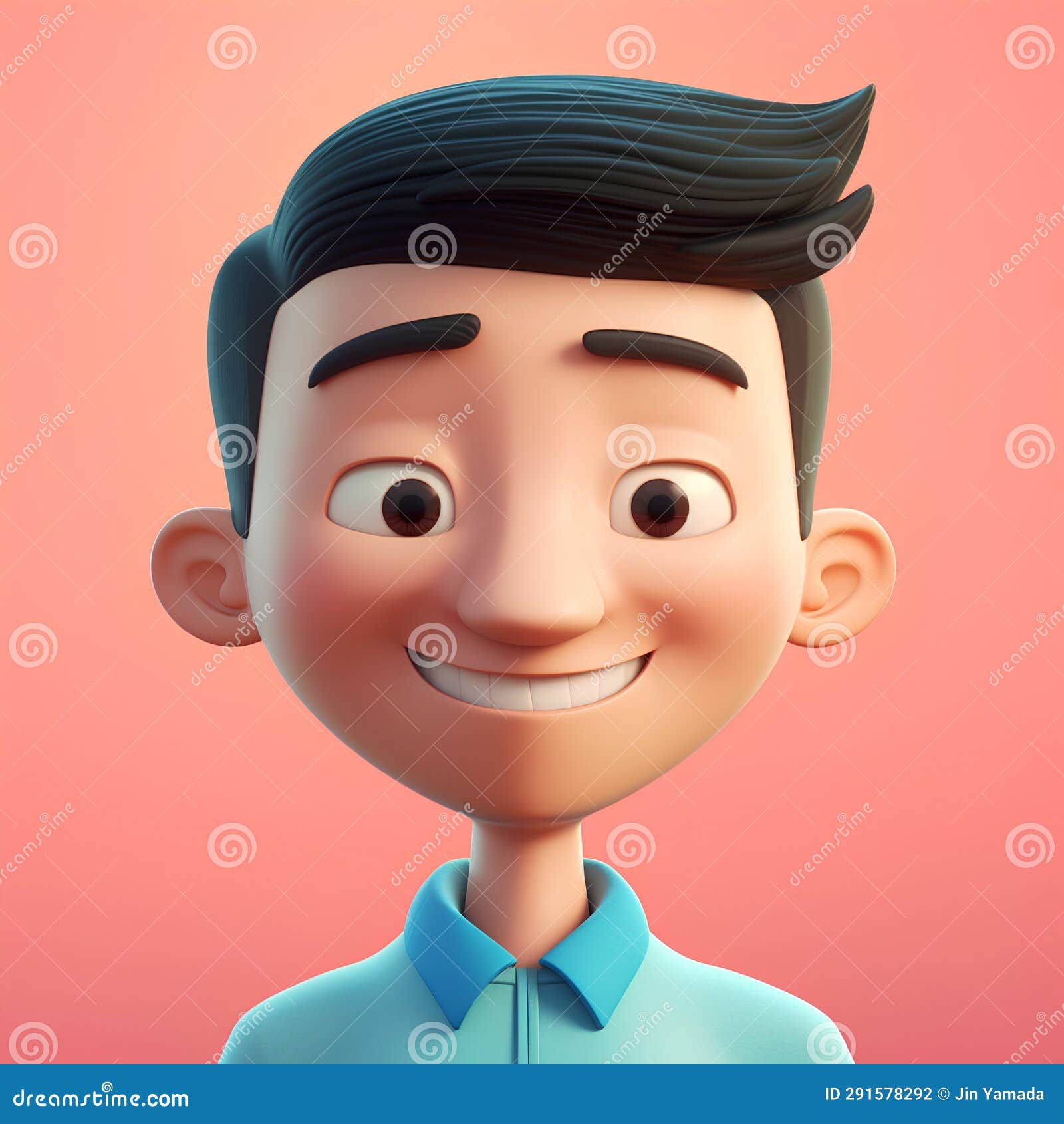 3d Illustration of Happy Cartoon Guy Smiling and Looking at Camera ...