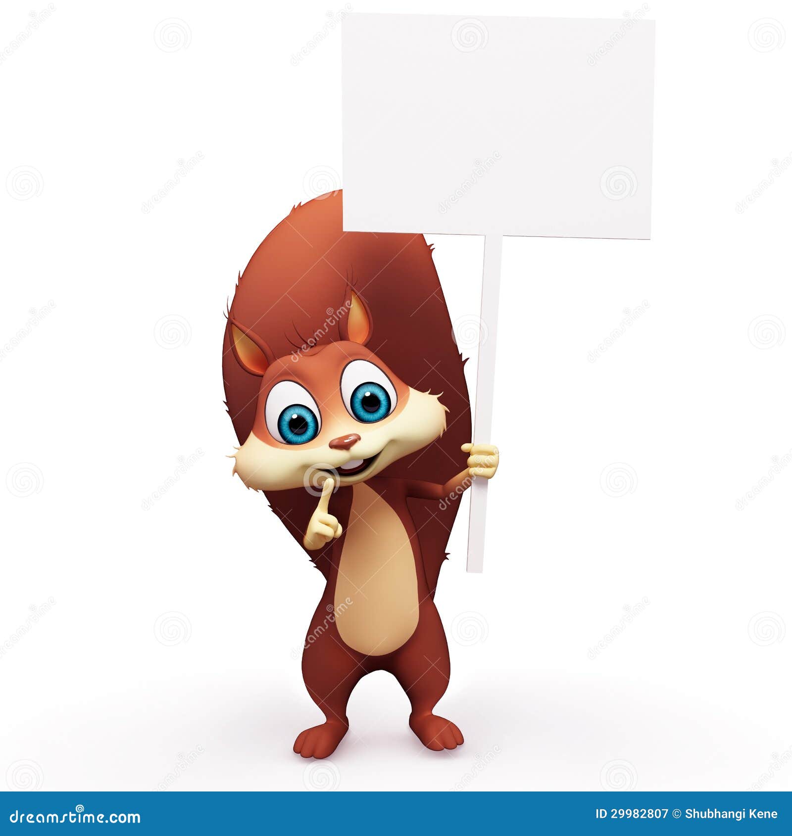 Happy Squirrel Holding Sign Stock Illustration - Illustration of ...