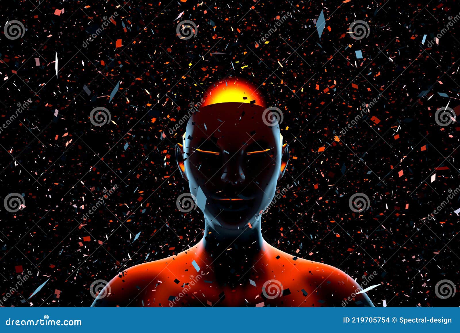 The thinking mind stock illustration. Illustration of think - 219705754