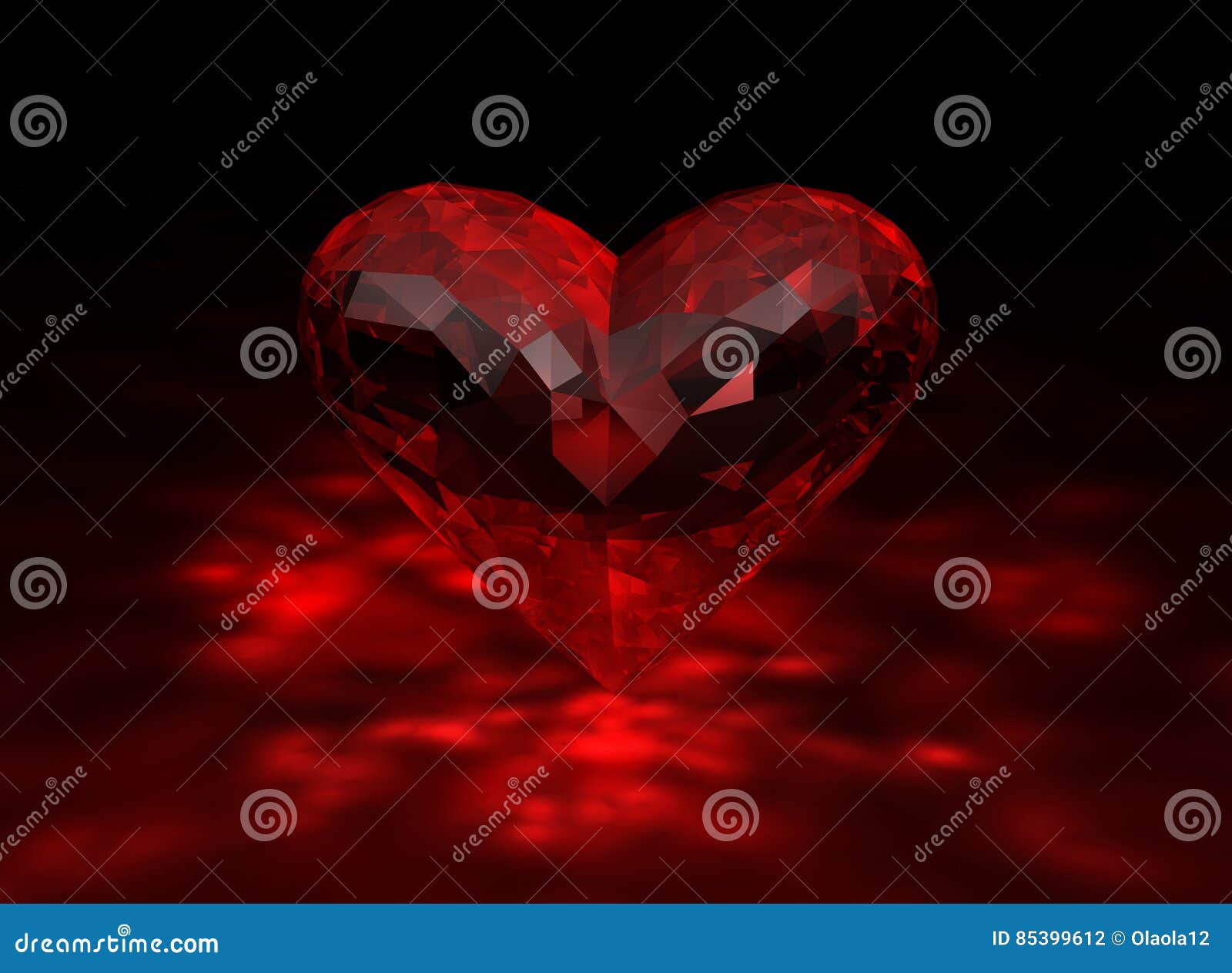 3D Illustration of Heart Shaped Ruby Stock Illustration - Illustration ...
