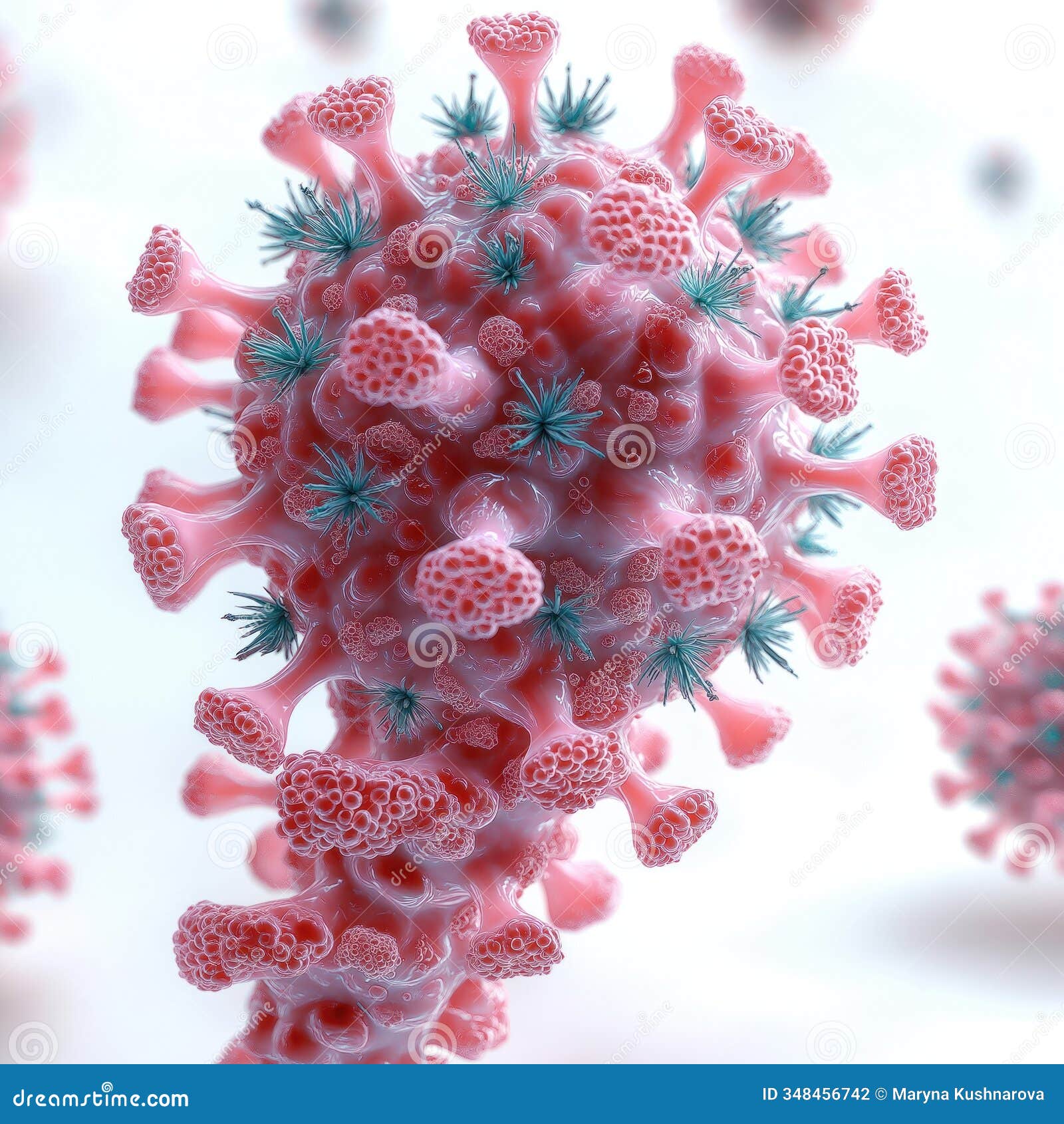 3D Illustration of Helical Virus. Microscopic View Shows Virus ...