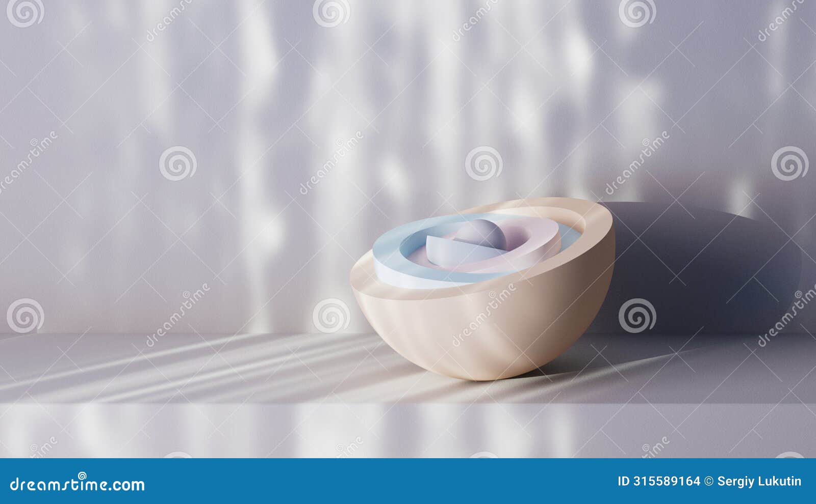 3D Illustration of Hemispheres with Matte Color Material Stock ...