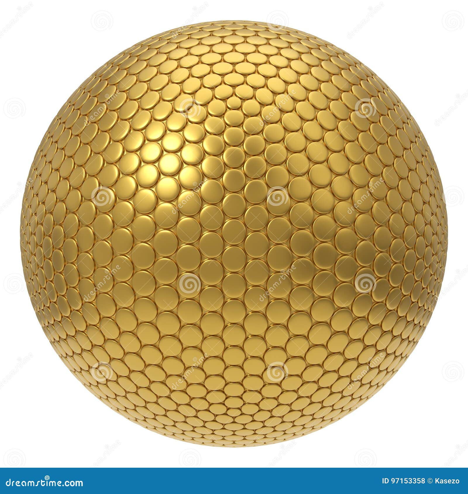 Hexagon Plated Golden Sphere. 3d Illustration | CartoonDealer.com ...