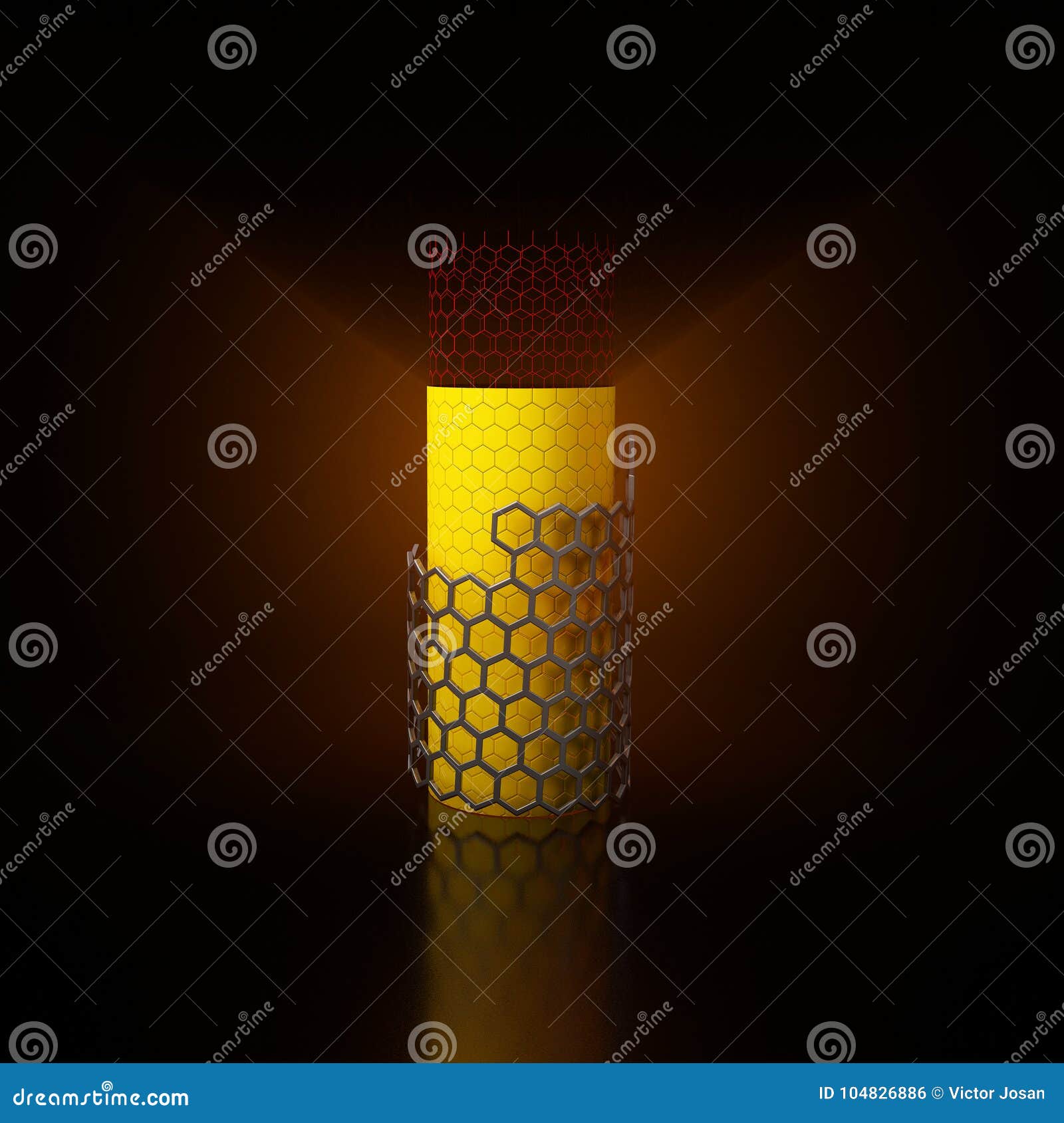 3d Illustration of Hexagonal Mesh Pipe Like Carbon Nanotube Stock ...