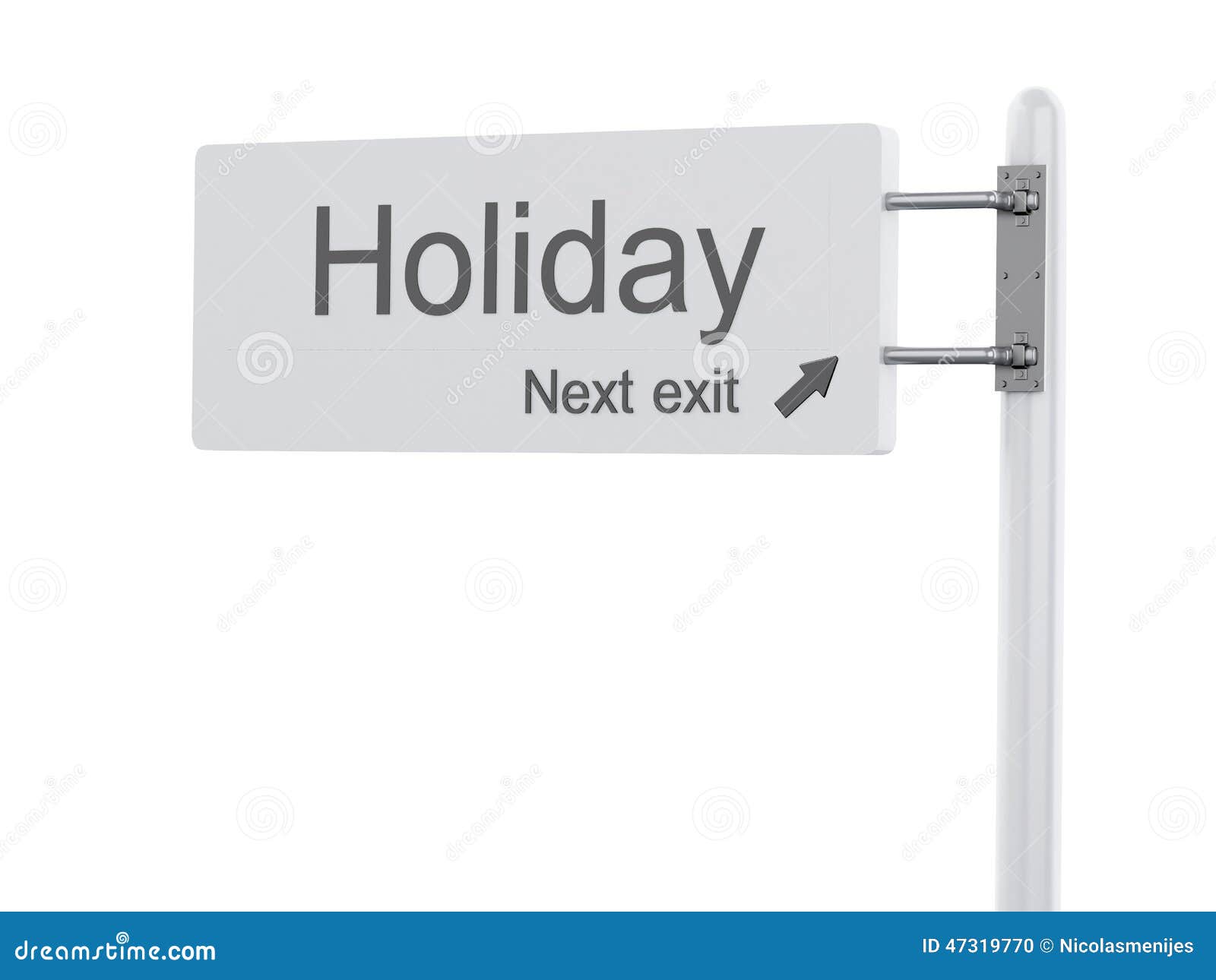 3D Illustration. Highway Sign, the Next Exit Holiday. Isolated O Stock ...