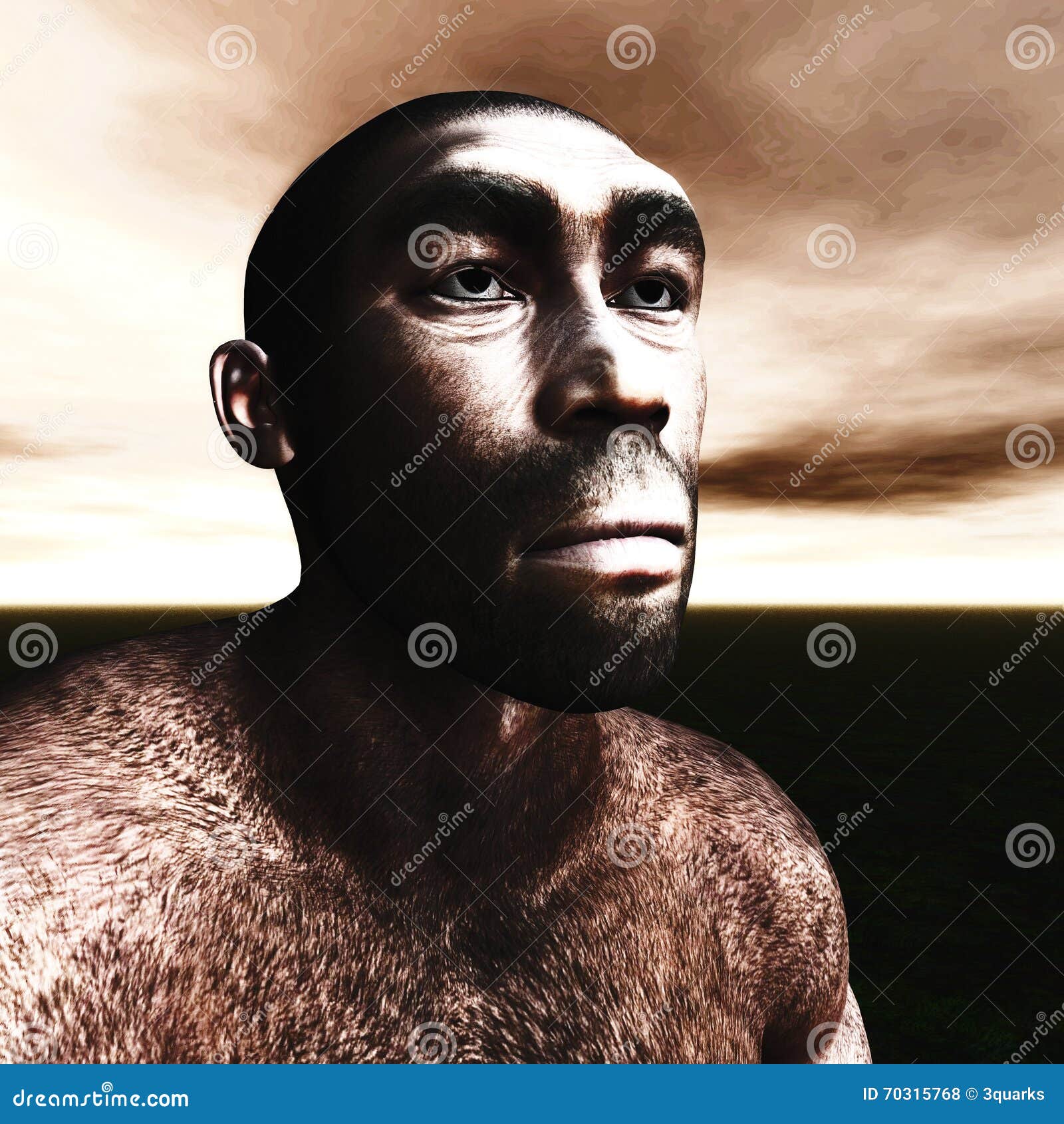 3d Illustration of Erectus stock illustration. Illustration of ...