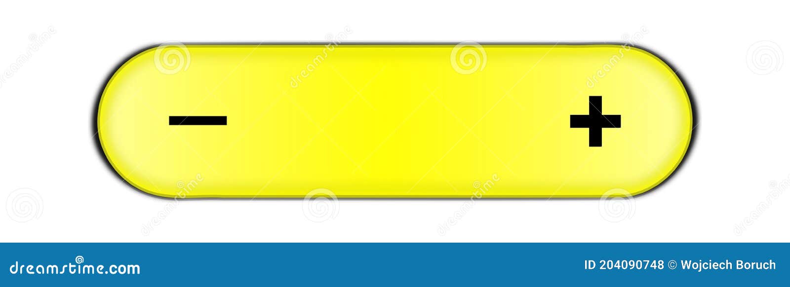 3d Illustration of a Horizontal Button Add Subtract Stock Illustration ...