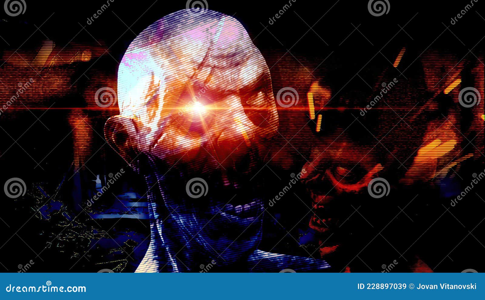 Horror Zombie with Scary Effects Stock Illustration - Illustration of ...