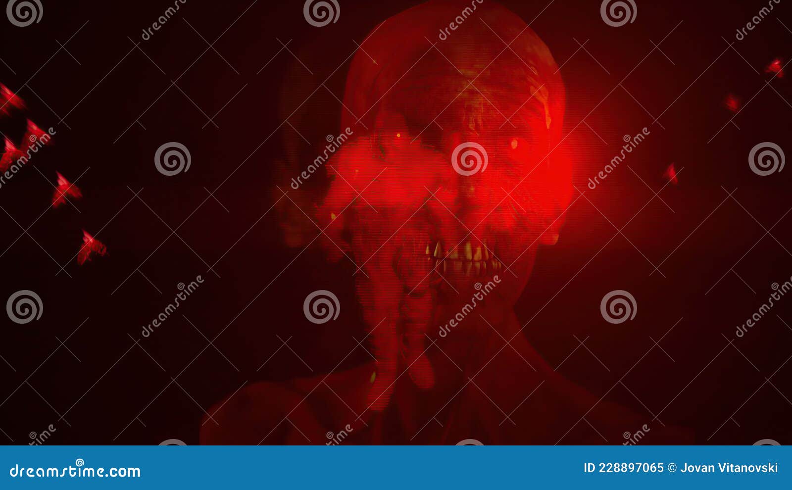 Horror Zombie with Scary Effects Stock Illustration - Illustration of ...