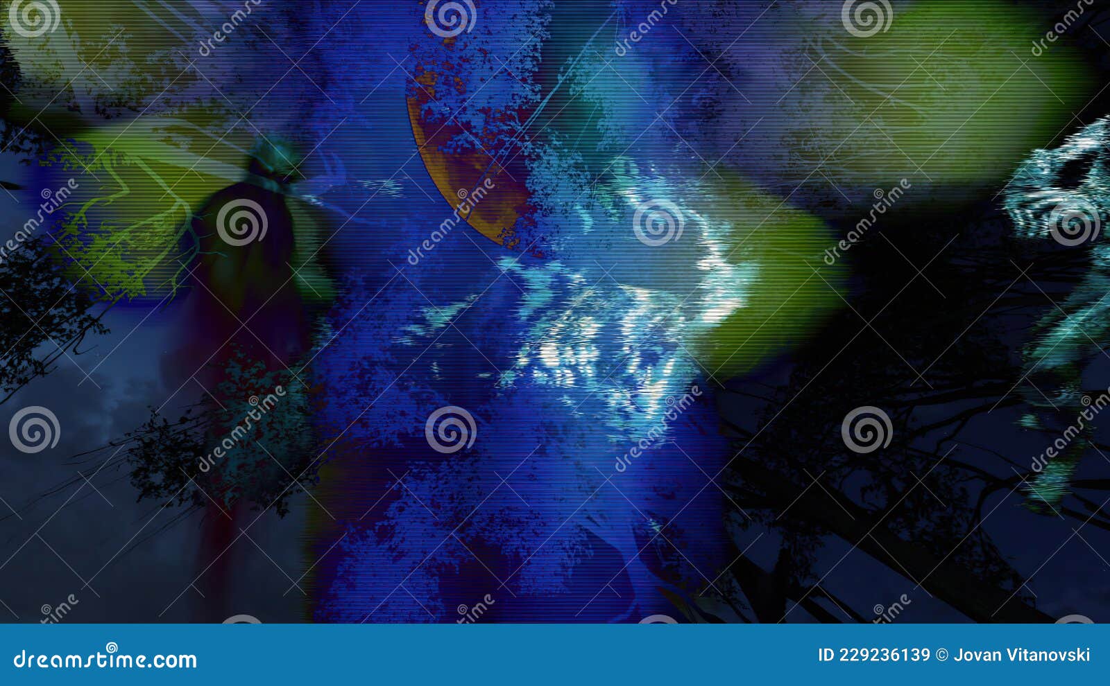 Horror Zombie with Scary Effects Stock Illustration - Illustration of ...
