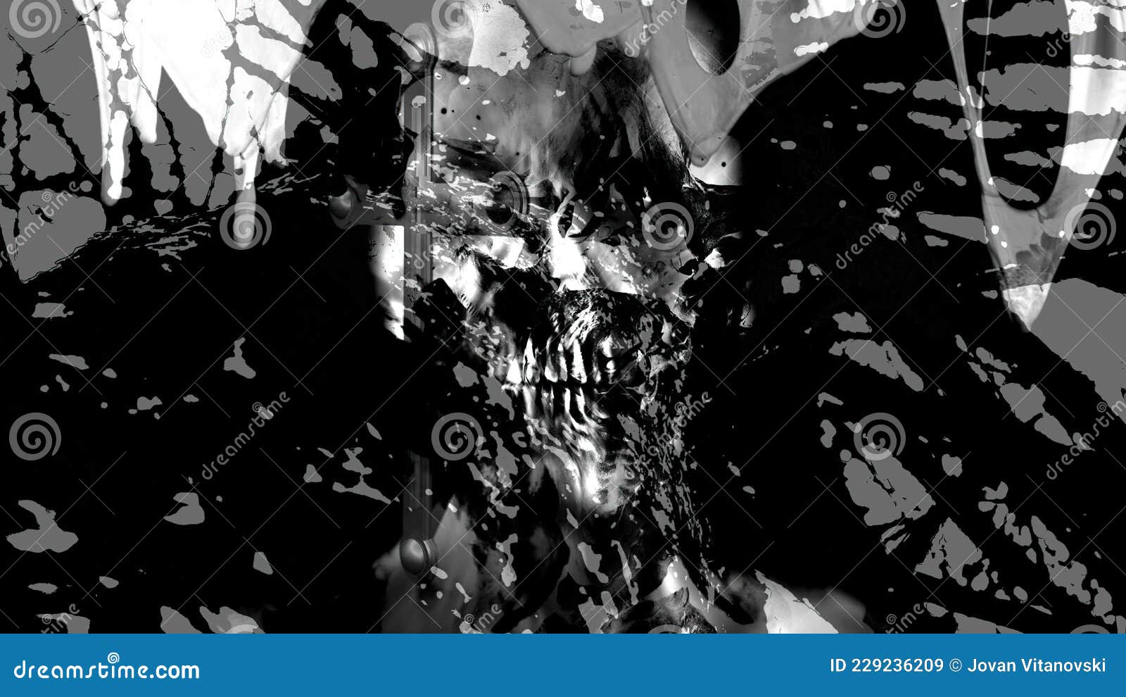 Horror Zombie with Scary Effects Stock Illustration - Illustration of ...