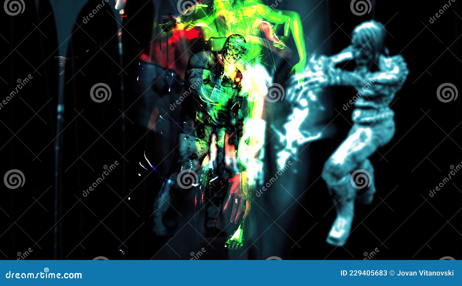 Horror Zombie with Scary Effects Stock Illustration - Illustration of ...