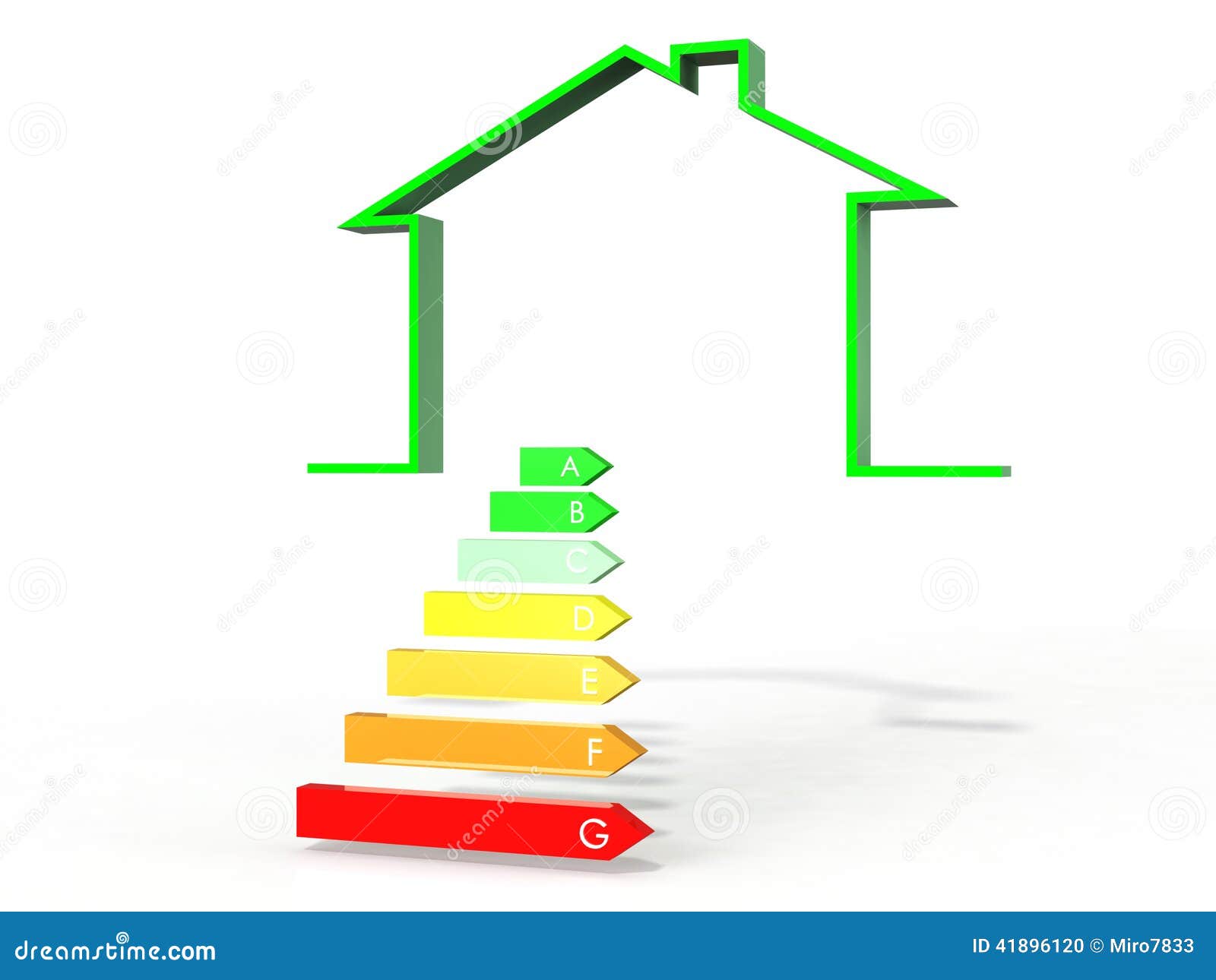 3d Illustration of House with Energy Efficiency Symbol Stock ...