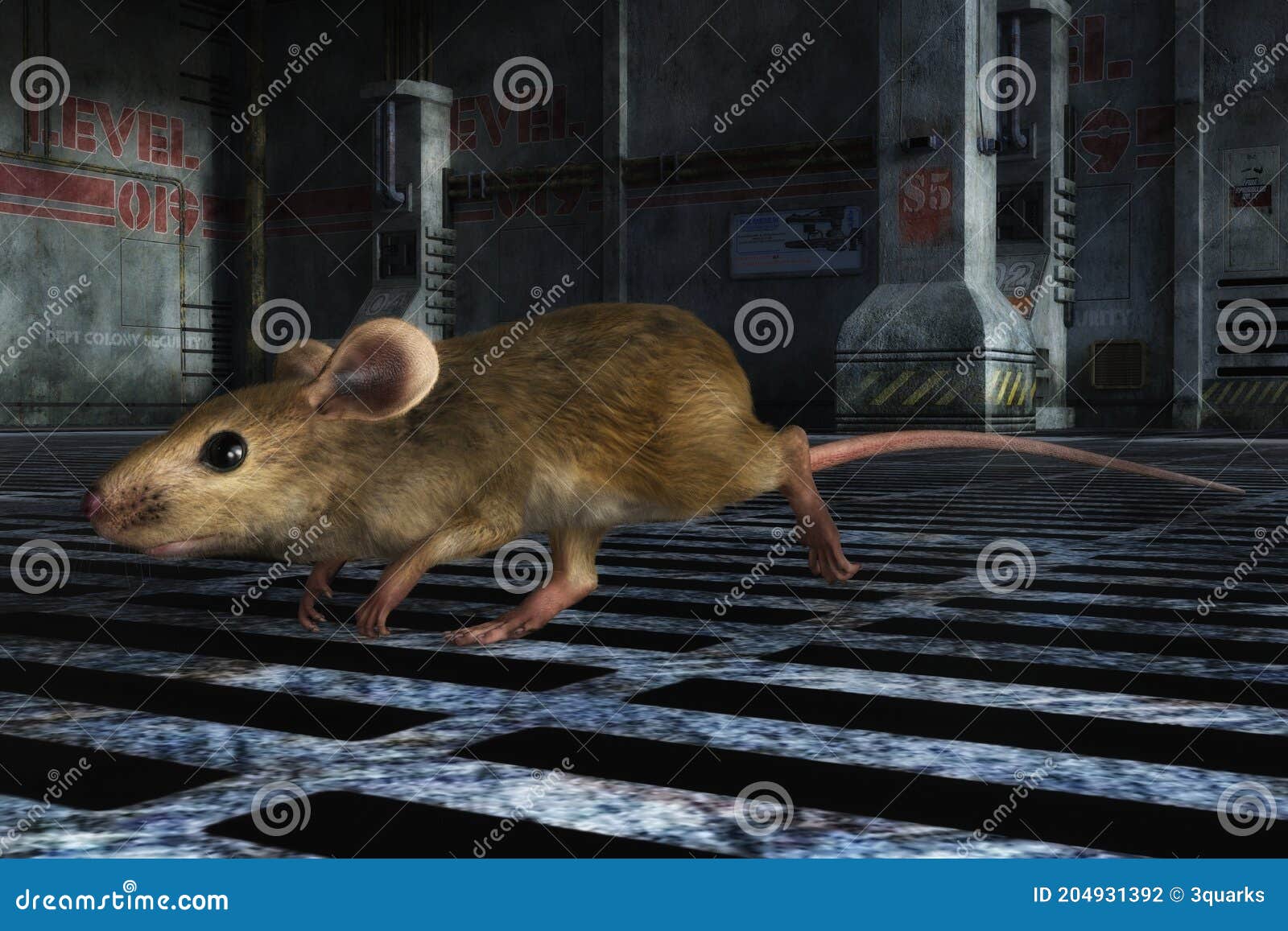 3D Illustration of a House Mouse Mus Musculus Stock Illustration ...