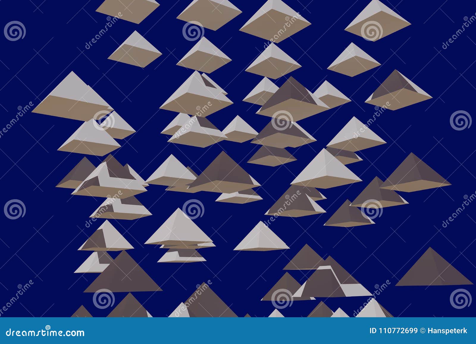 3d Illustration of Hovering Pyramids Stock Illustration - Illustration ...