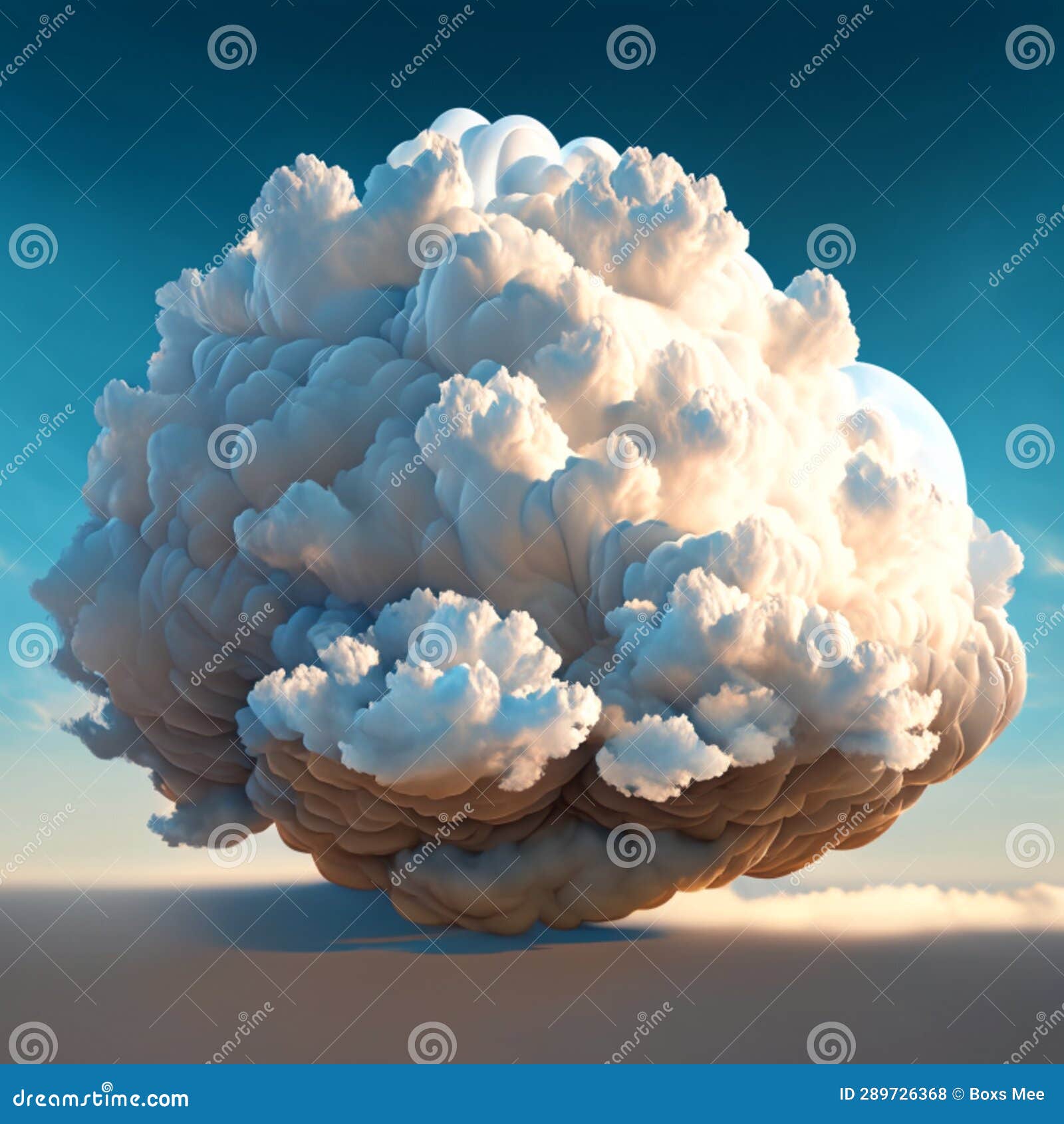 3D Illustration of a Huge Cloud in the Sky. 3D Rendering AI Generated ...