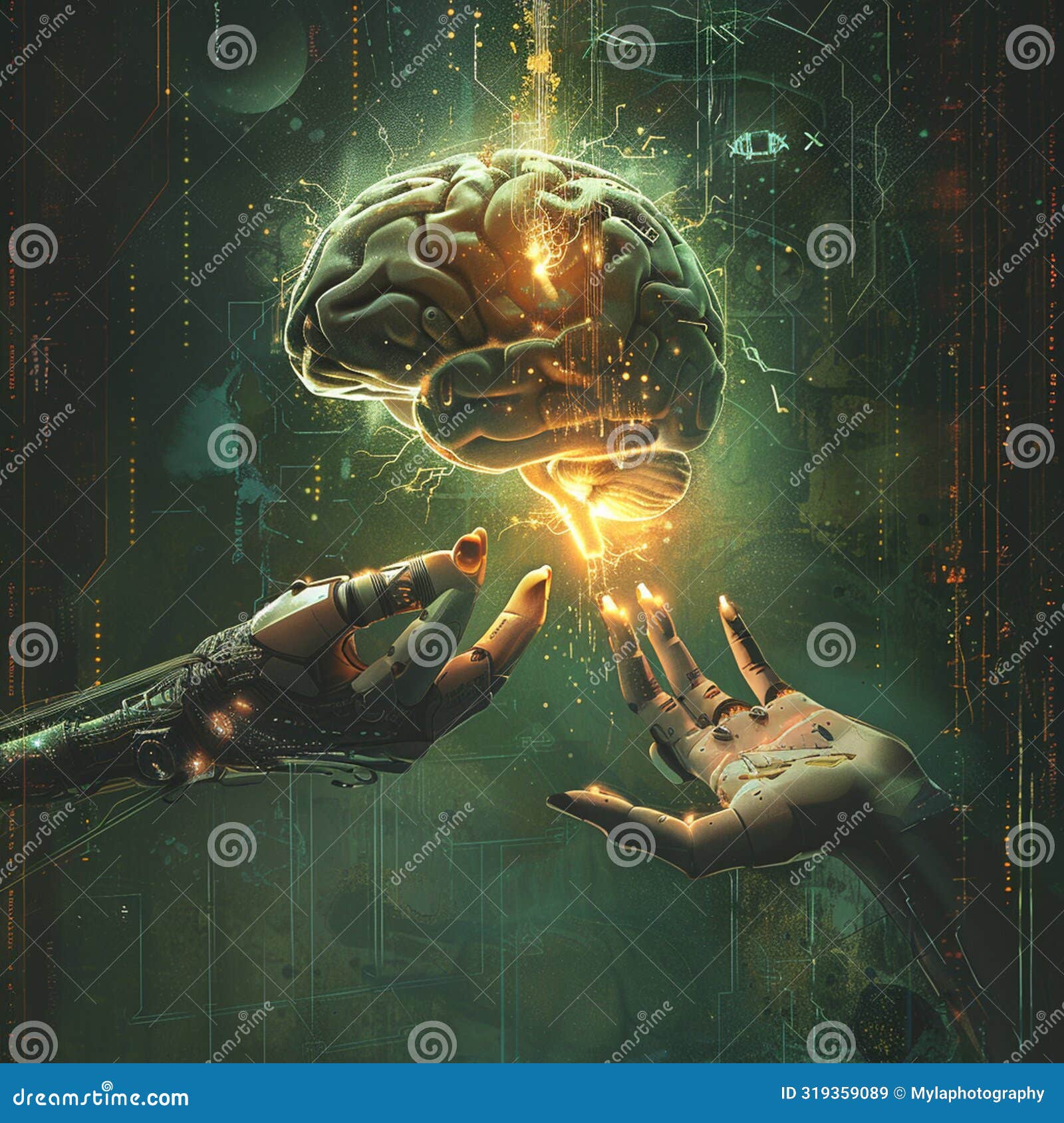 The Human Brain Shown with Flames Stock Illustration - Illustration of ...