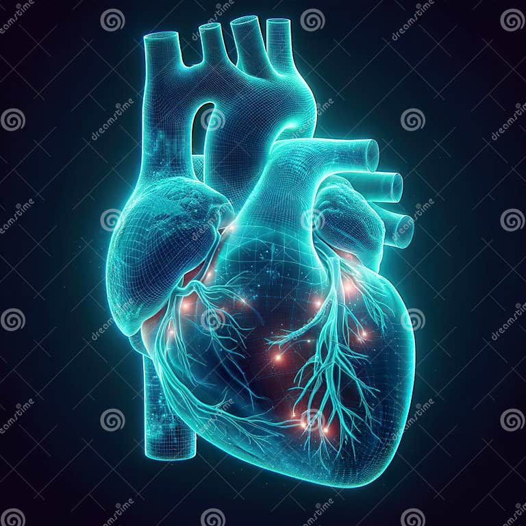 3D Illustration Human Heart Anatomy. Generative AI Stock Illustration ... 3D Illustration Human Heart Anatomy. Generative AI Stock Illustration ...