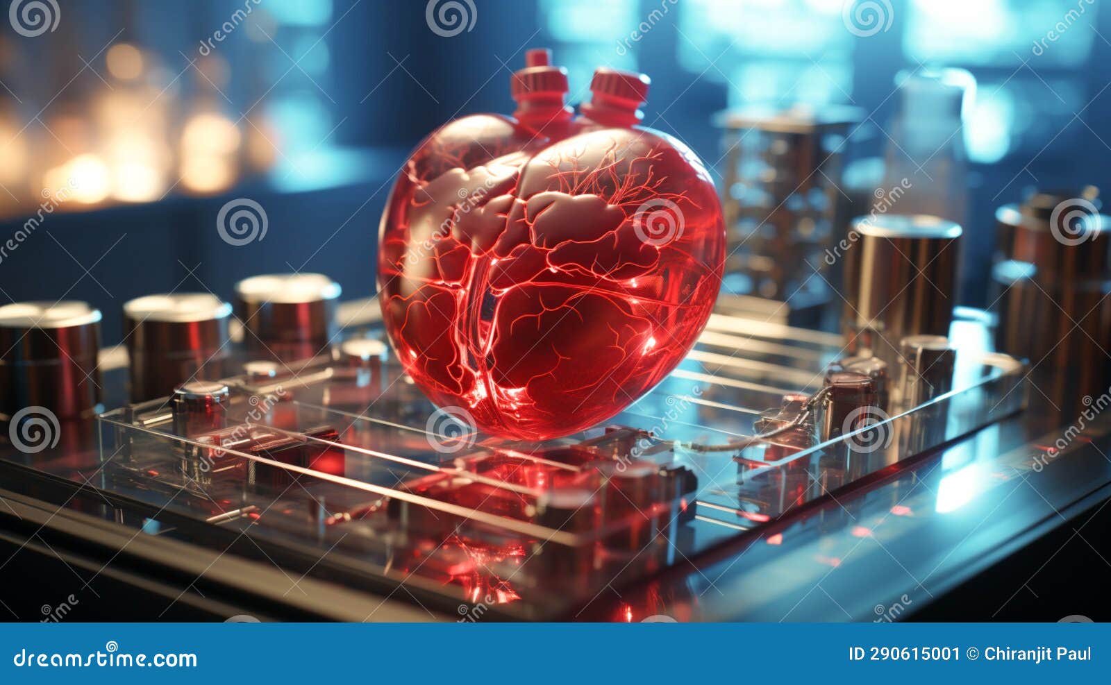 3d Illustration of Human Heart and Cardiogram Stock Illustration ...