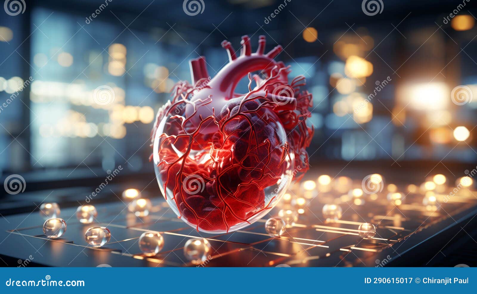 3d Illustration of Human Heart and Cardiogram Stock Illustration ...