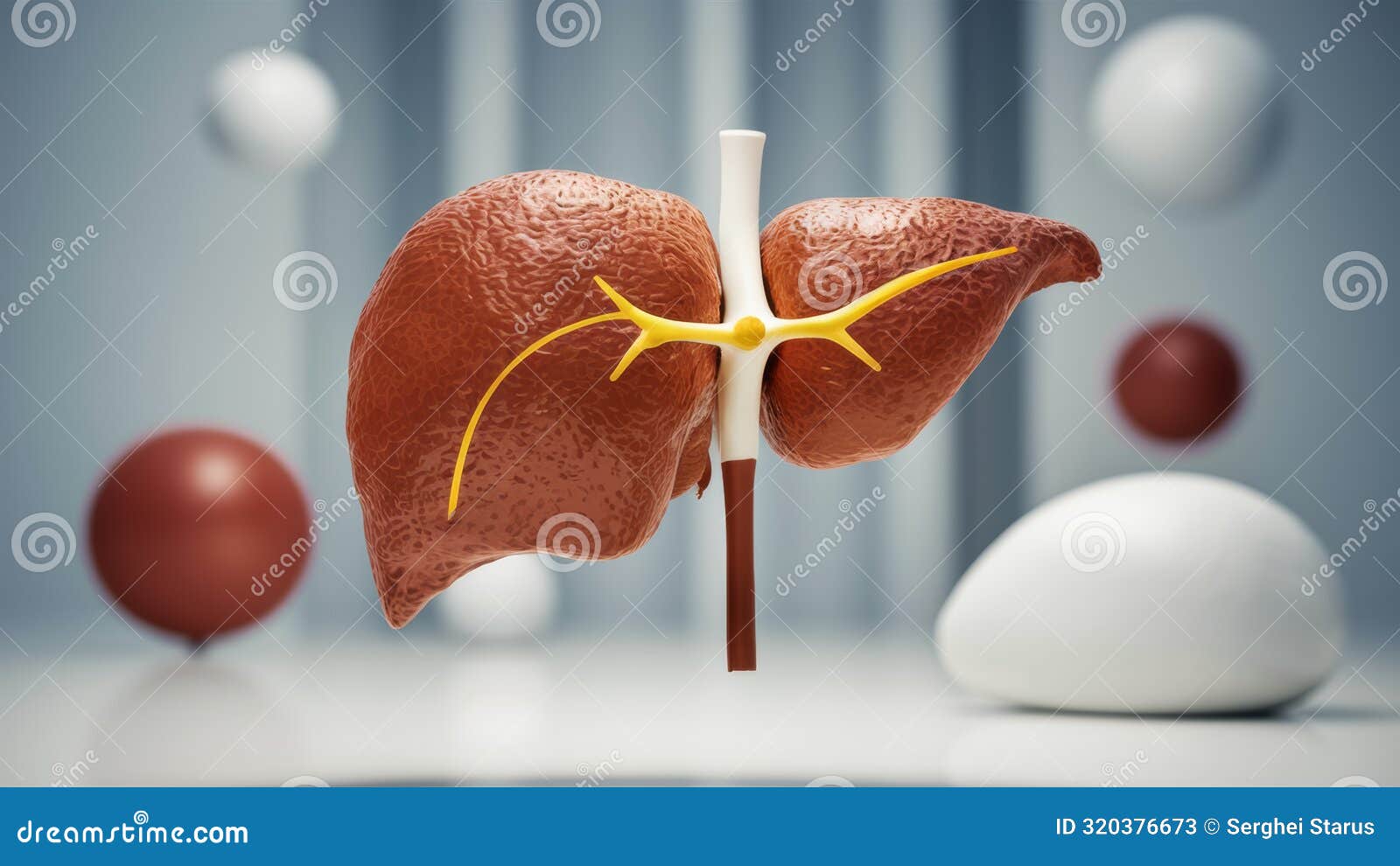A 3d Illustration of a Human Liver with an Organ Inside, AI Stock ...